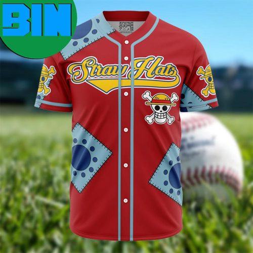 Straw Hats Luffy One Piece Anime Baseball Jersey - Binteez