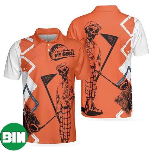 Grip It Rip It Sip It Golf Skull Pattern For Halloween Polo Shirt - Binteez