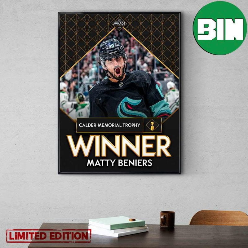 Calder Memorial Trophy Winner Matty Beniers NHL Awards 2023 Poster ...