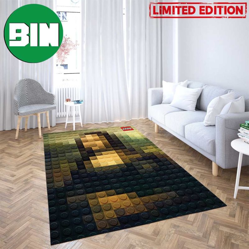Mona Lisa Art Lego Brick Style Lego Rug Carpet Home Decor - Binteez