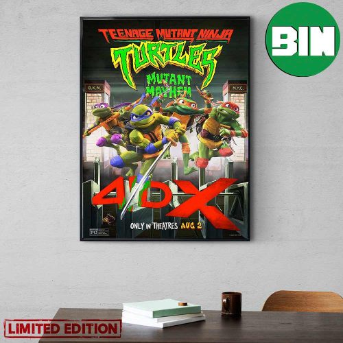 New Poster For Teenage Mutant Ninja Turtles Mutant Mayhem Poster Canvas ...