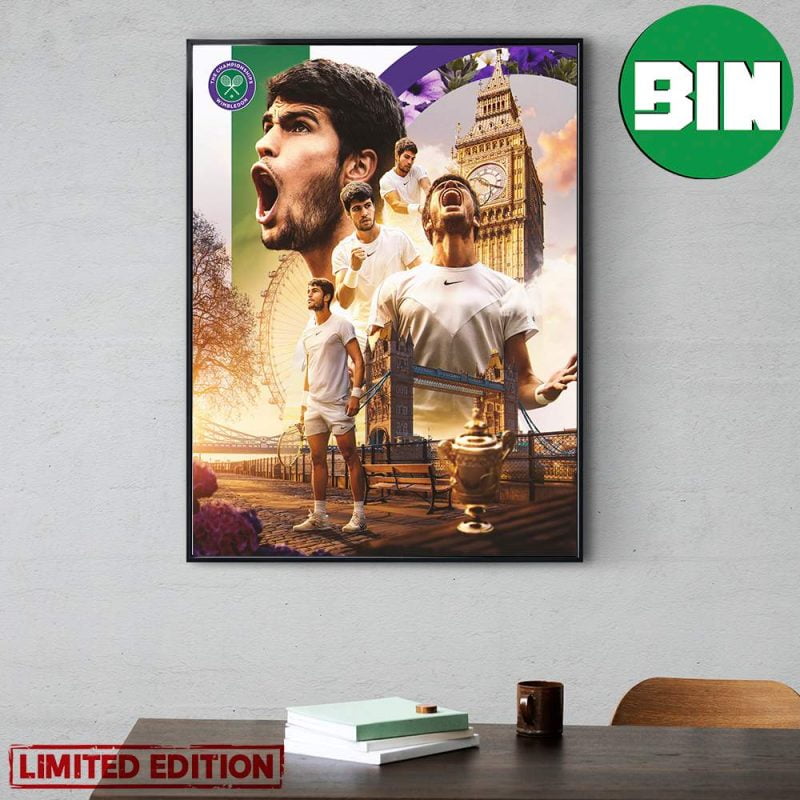 Your 2023 Wimbledon Men's Singles Champion Carlos Alcaraz Poster Canvas ...