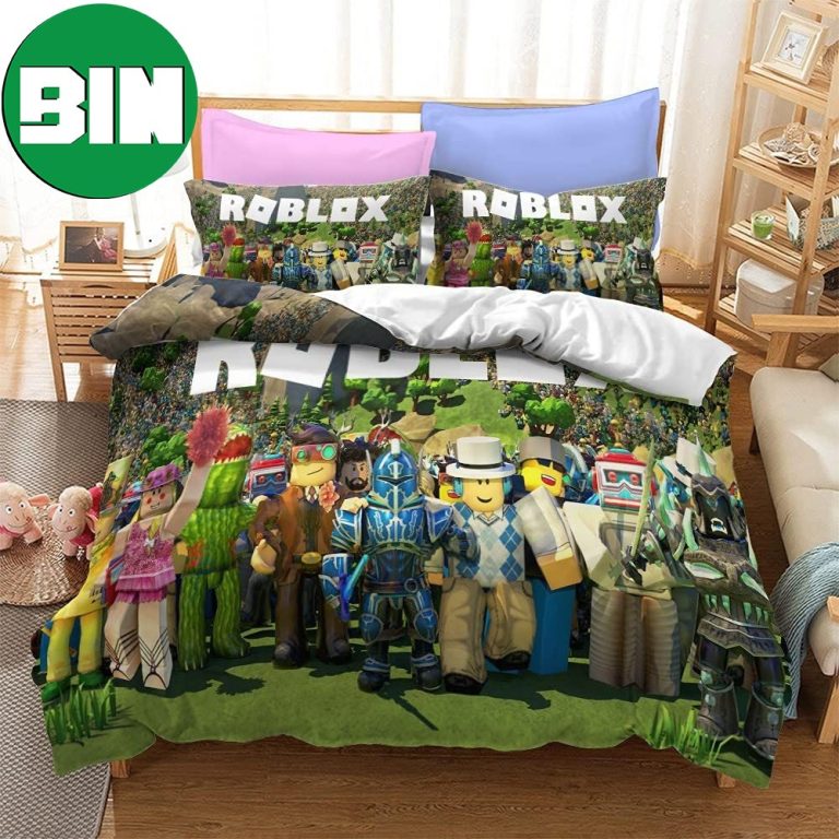 Inside The World Of Roblox Games For Kids Duvet Cover Roblox Bedding ...