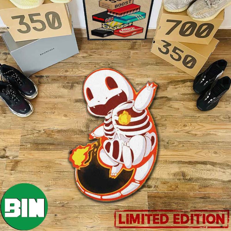 Charmander Pokemon Skeleton Home Decor For Living Room Rug Carpet - Binteez