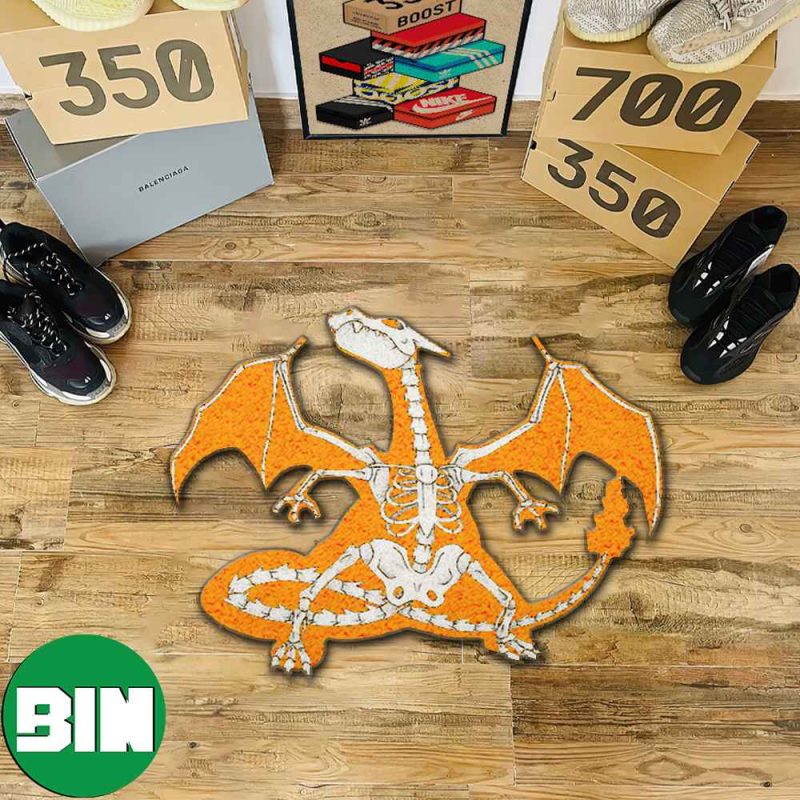 Skeleton Charizard X-Ray Pokemon For Fans Home Decor Rug Carpet - Binteez