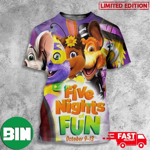 Chuck E Cheese Five Nights Of Fun FNAF Parody Event 3D T-Shirt - Binteez