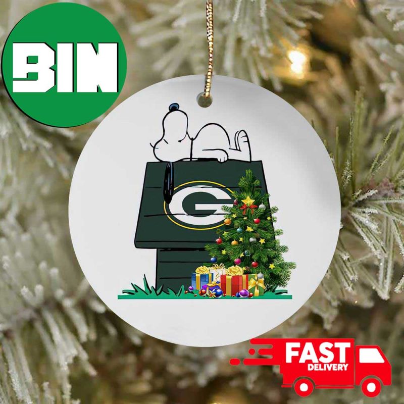 Green Bay Packers Snoopy NFL Football Ornaments 2023 Christmas Tree ...
