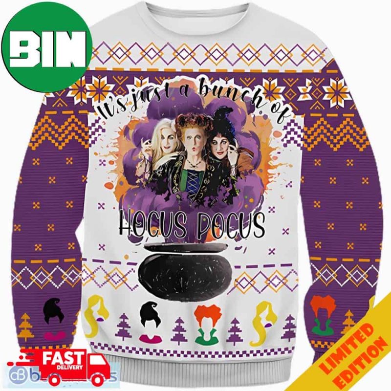 It's Just A Bunch Of Hocus Pocus Christmas 2023 Holiday Ugly Sweater - Binteez