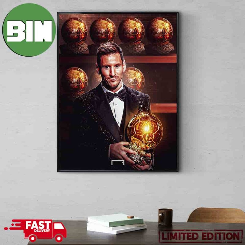 Lionel Messi Wins Ballon d'Or Number Eight 2023 Congratulations Poster ...