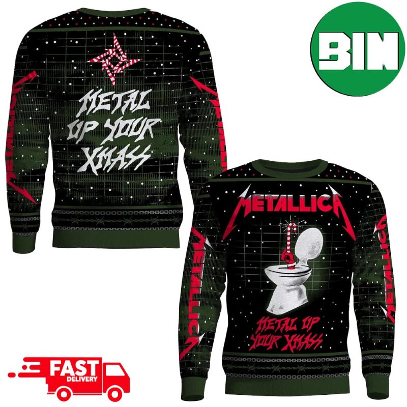 Metal Up Your Xmass Metallica Candy Crane On Toilet For Fans Christmas ...