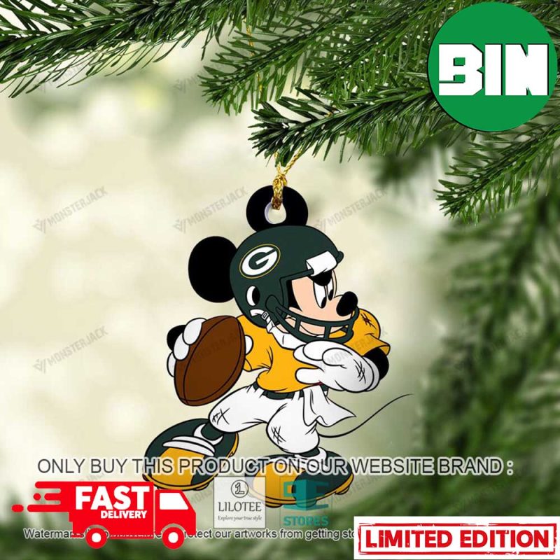 Mickey Mouse NFL Green Bay Packers Christmas Unique Tree Decorations ...