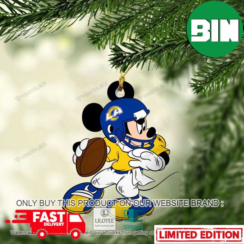 Mickey Mouse NFL Los Angeles Rams Christmas Tree Decorations Ornament ...