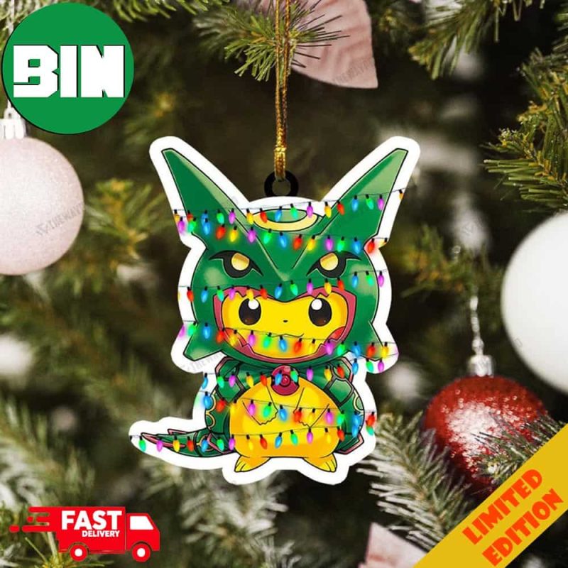 Pokemon Poncho Pikachu Rayquaza Custom Tree Decorations 2023 Ornament ...