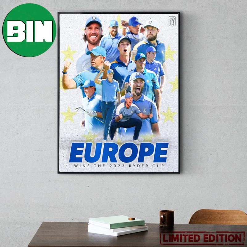 Team Europe Wins The 2023 Ryder Cup A Dominant Showing In Rome Poster ...