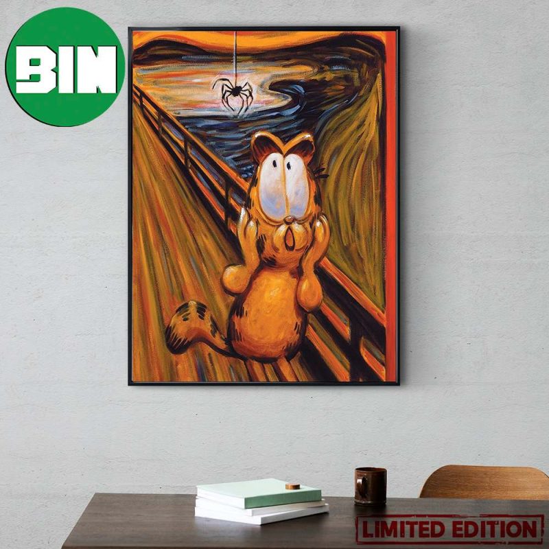The Scream Art Style For Garfield With Spider Halloween 2023 Home Decor ...