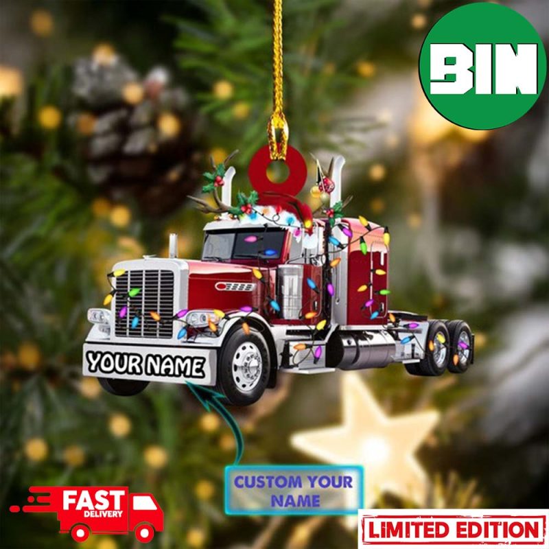 Trucker Truck Christmas Transport 2023 Tree Decorations Ornament - Binteez
