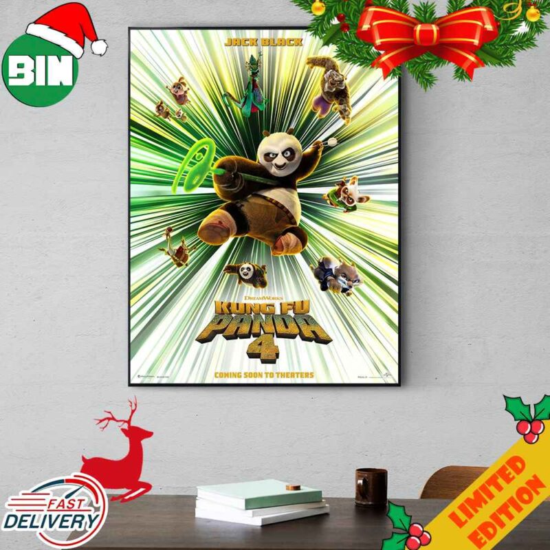 Official Poster For Kung Fu Panda 4 Jack Black Poster Canvas - Binteez