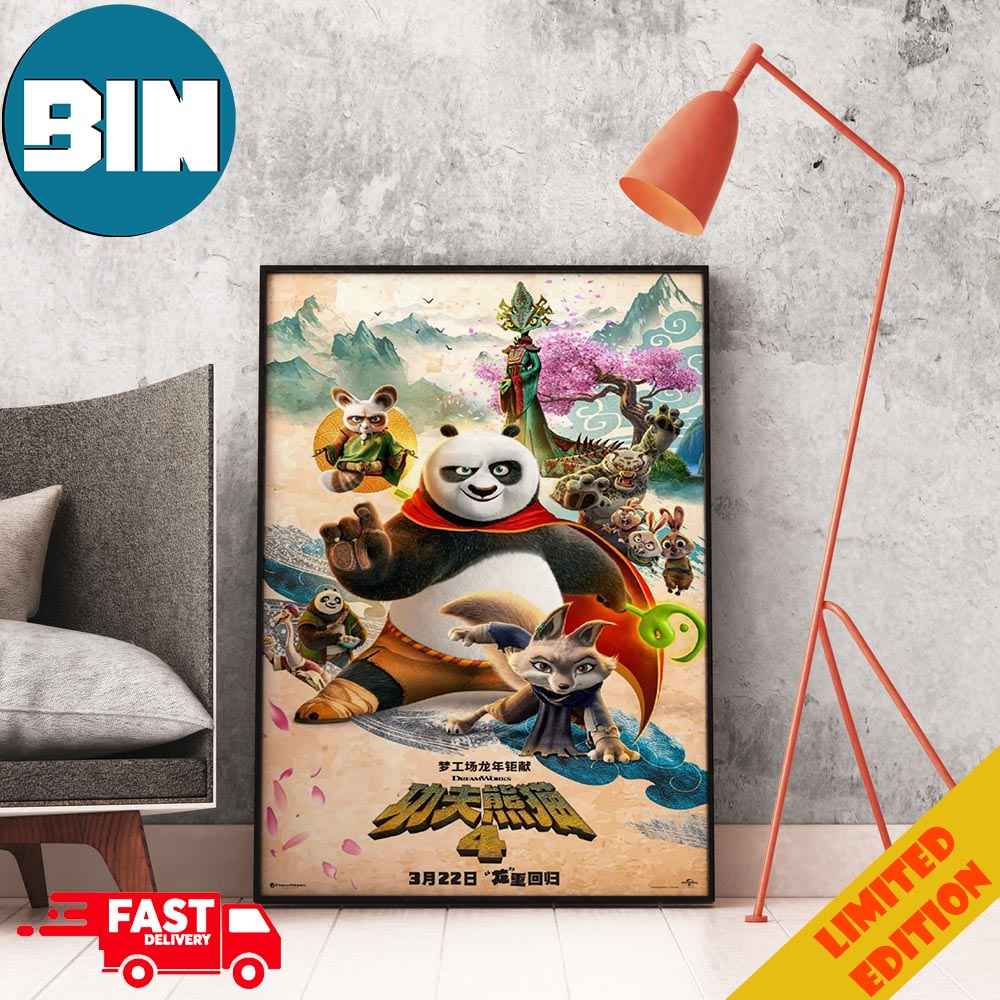 ‘KUNG FU PANDA 4’ New Poster 2024 Poster Canvas - Binteez