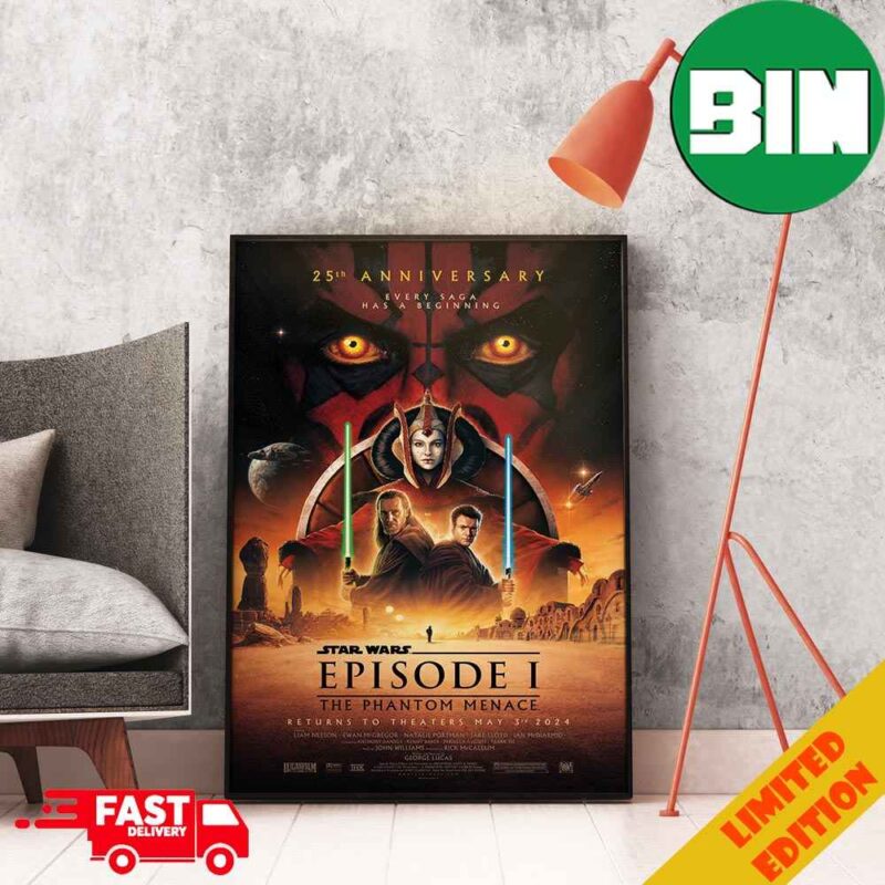 25th Anniversary Poster For The Phantom Menace Star Wars Episode I Returns To Theaters In 3rd ...