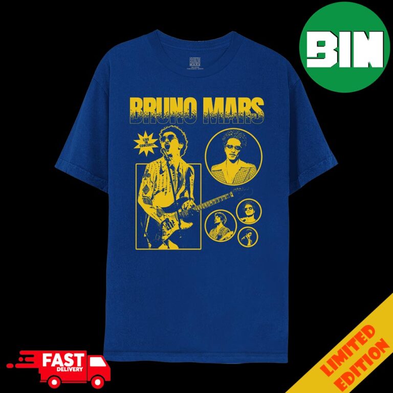 Bruno Mars Concert 2024 24K Magic World Tour Bootleg Two Sides T-Shirt ...